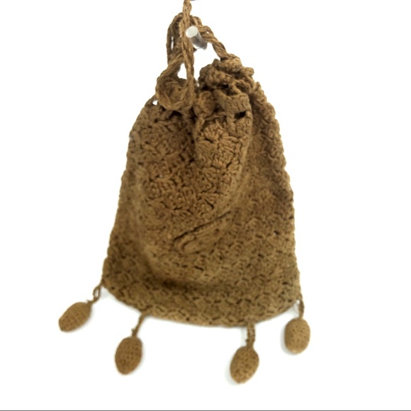 Vintage | Bags | Victorian Brown Crochet Drawstring Reticule Bag | Poshmark